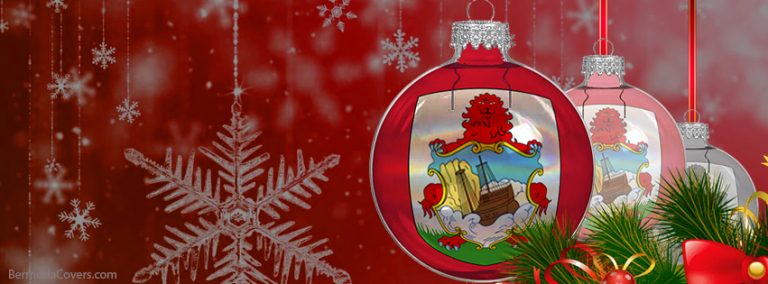 Bermuda Crest Christmas Ball Snow Facebook Cover | BermudaCovers.com