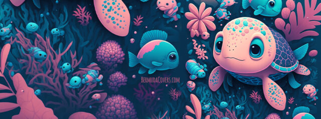 Bermuda Sea Turtle Cartoon Facebook Cover & Phone Wallpaper ...
