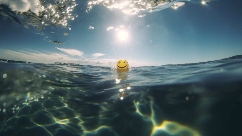 Smiley Emoji Swimming Facebook Cover & Phone Wallpaper | BermudaCovers.com